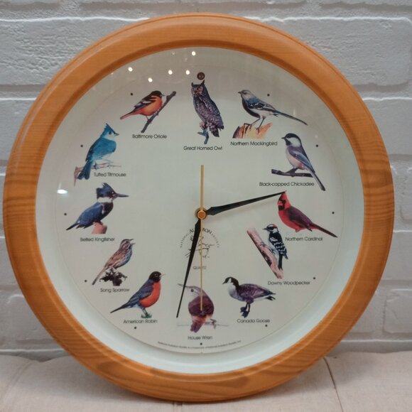 Wall Decor | National Audubon Society Quartz Singing Bird Clock Faux ...